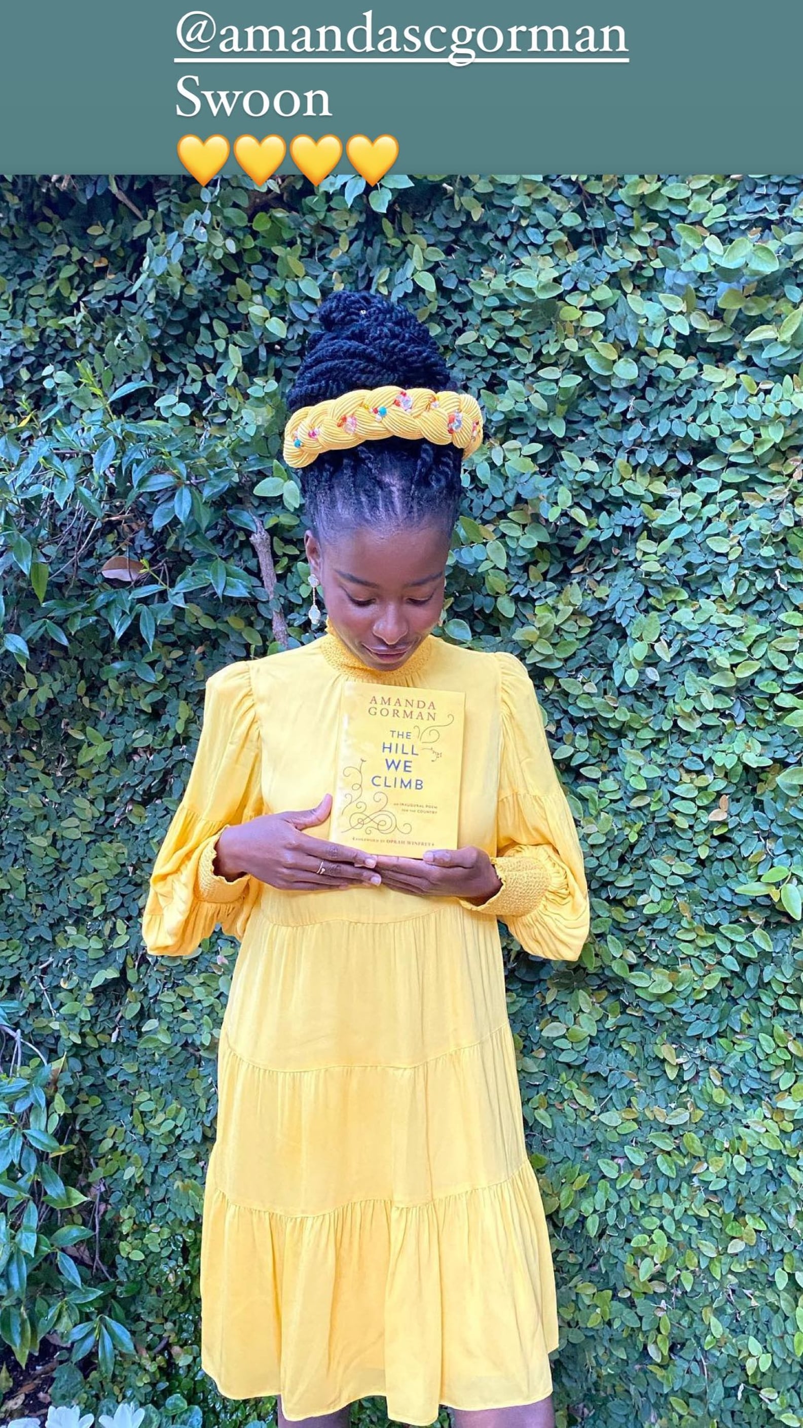 Amanda Gorman's Yellow Alice + Olivia Dress on GMA | PS Fashion