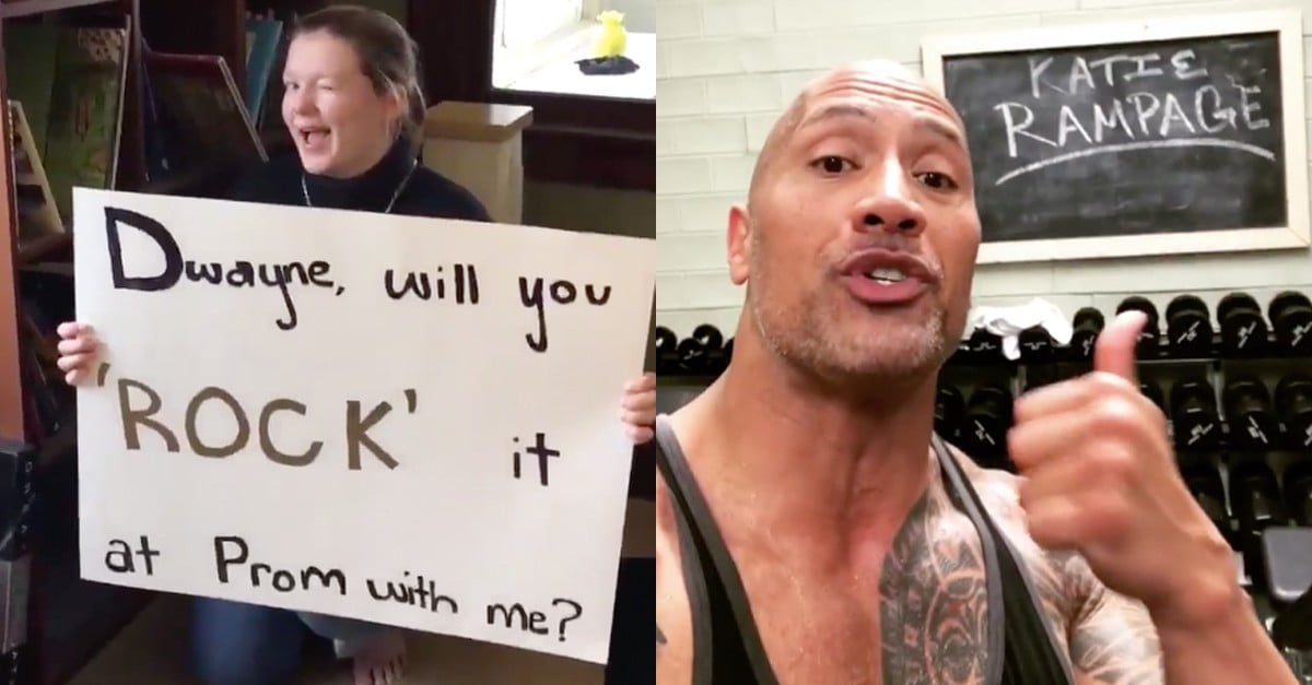 Dwayne Johnson Responds to Fan's Promposal | POPSUGAR Celebrity