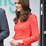 Kate Middleton Wearing Red Armani Suit | POPSUGAR Fashion