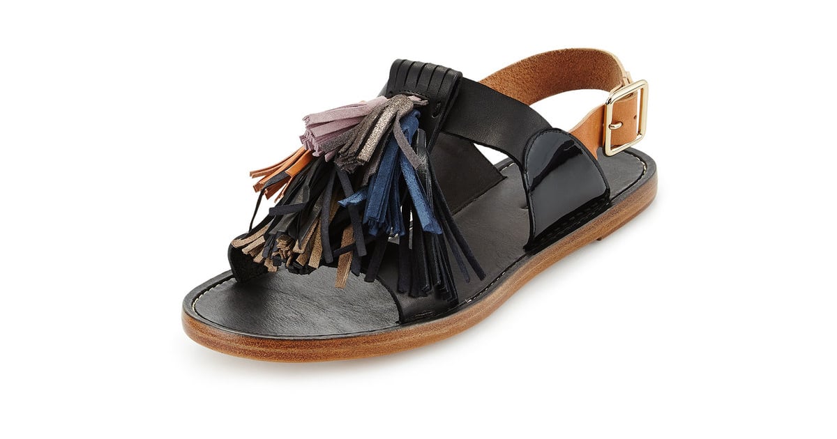 Isabel Marant Flat Leather Pompom Sandals | Best Flat Sandals For ...