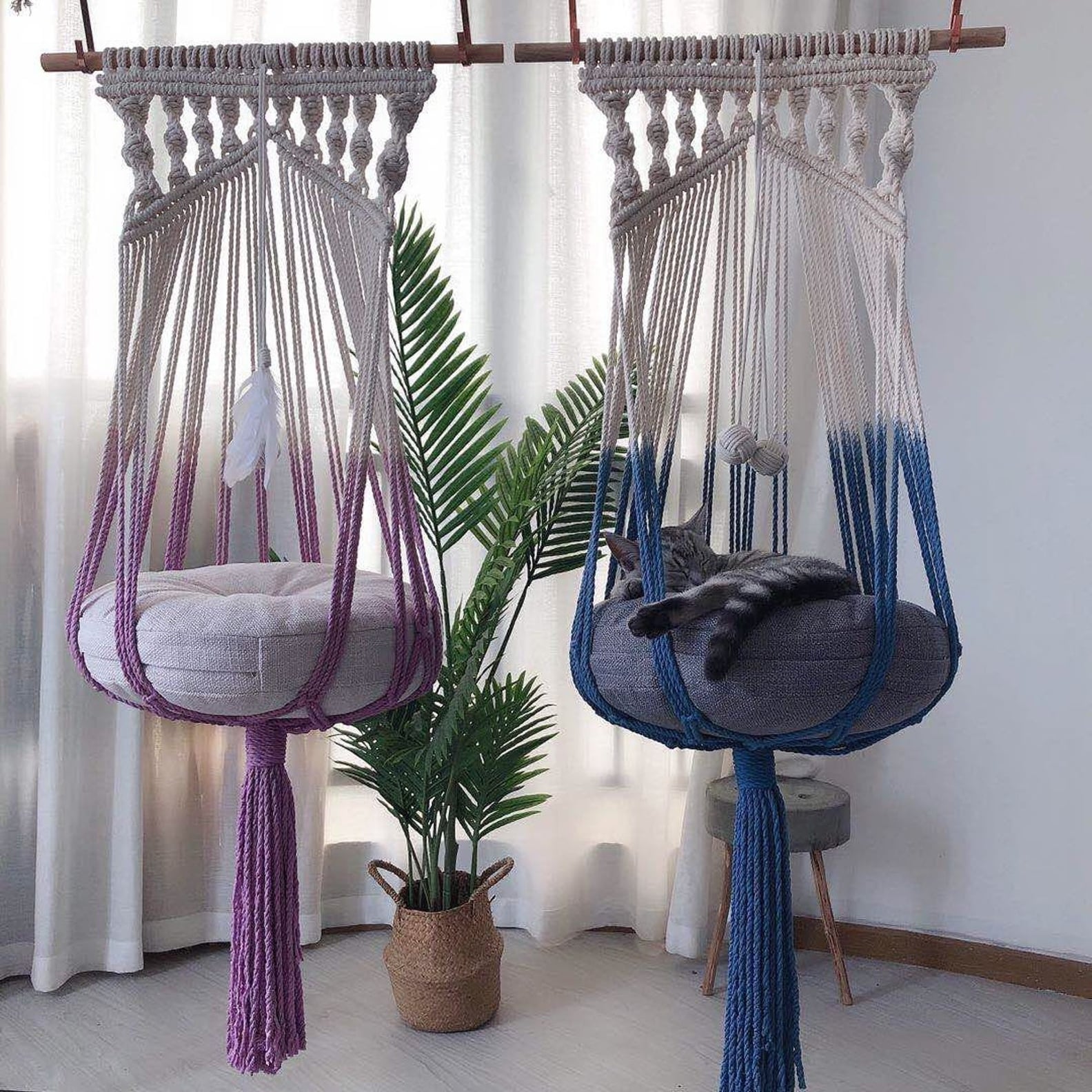 These Beautiful Macramé Cat Beds Look Like Home Decor! | PS Pets