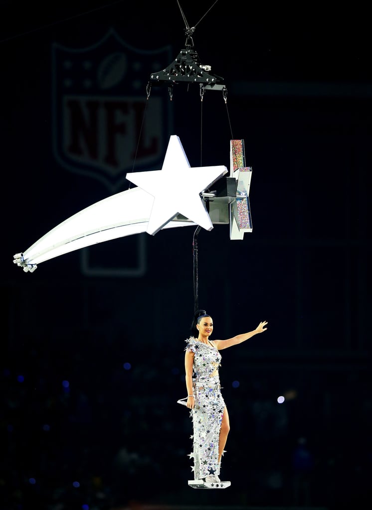Katy Perry Flying During Super Bowl Halftime Show | POPSUGAR Celebrity