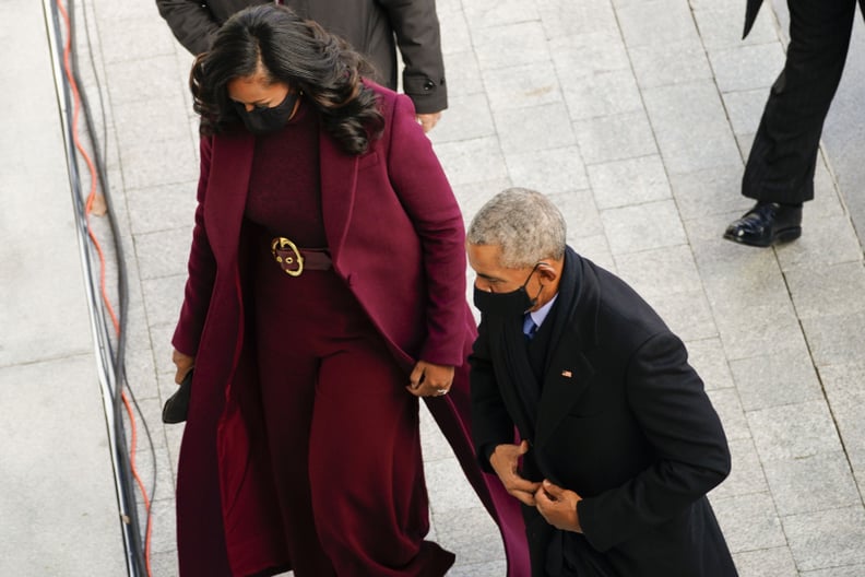 Michelle Obama's Plum Sergio Hudson Suit on Inauguration Day | POPSUGAR ...