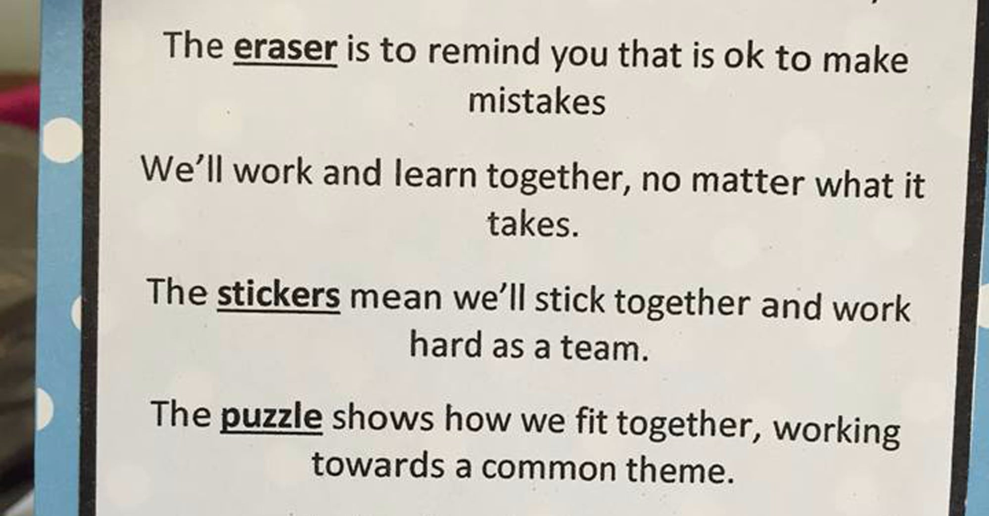 Teacher's Encouraging Note and Goodie Bag For Students | PS Family