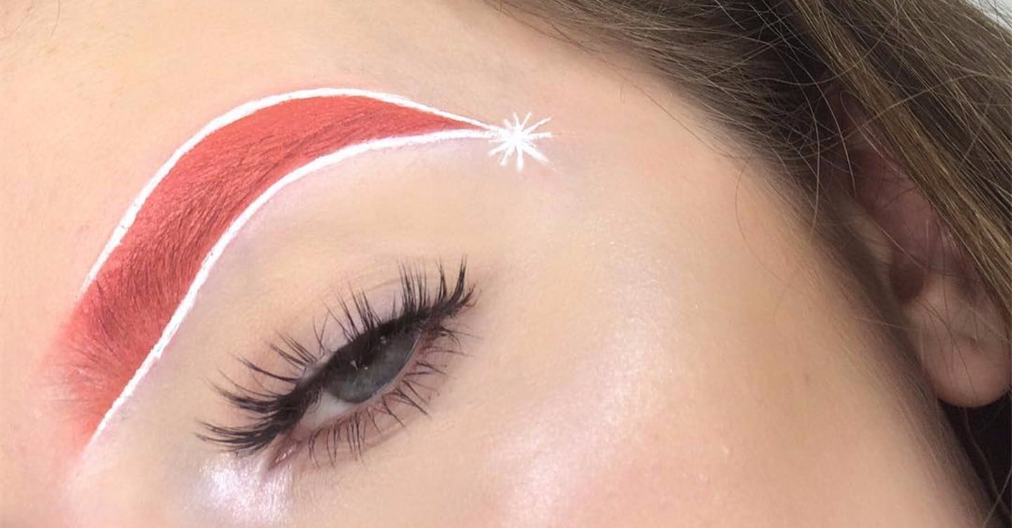 Santa Hat Eyebrows | POPSUGAR Beauty