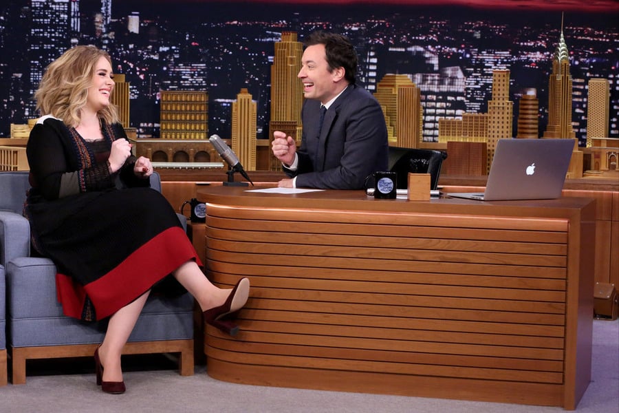 Adele Wearing a Valentino Dress on Jimmy Fallon | POPSUGAR Fashion