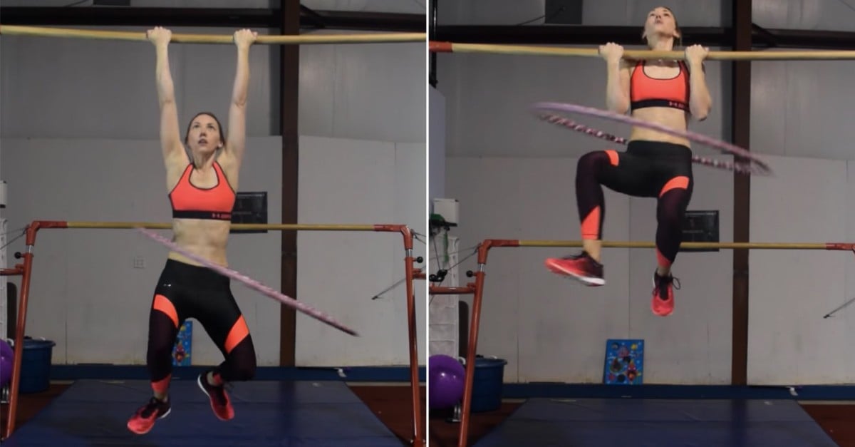 Woman's Hula-Hooping Chin-Ups World Record Attempt | POPSUGAR Fitness