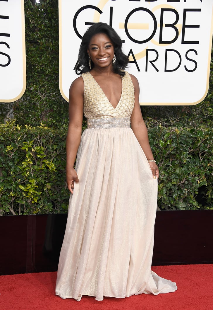 Simone Biles | Golden Globes Red Carpet Dresses 2017 | POPSUGAR Fashion ...