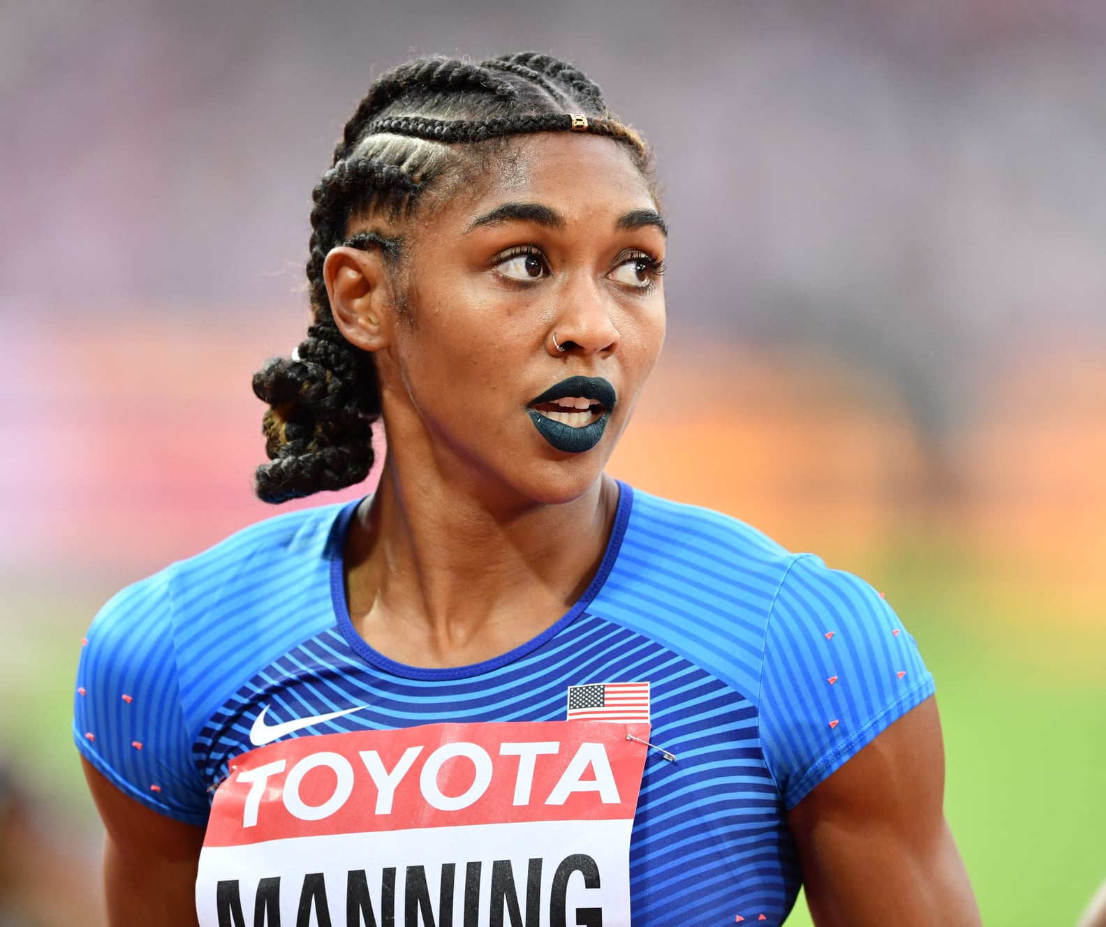 Olympic Runner Christina Clemons's Hair and Makeup Looks | POPSUGAR Beauty