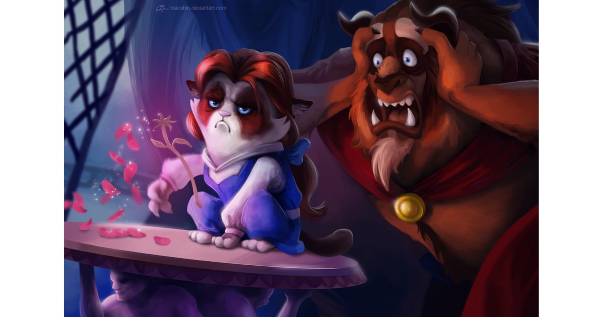 Grumpy Cat Belle Disney Princess Art Popsugar Love And Sex Photo 27