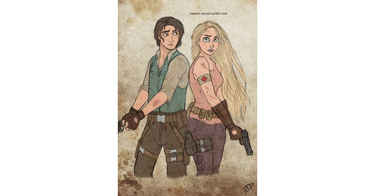 Rapunzel And Flynn Rider Walking Dead Disney Art Popsugar Love And Sex Photo 20