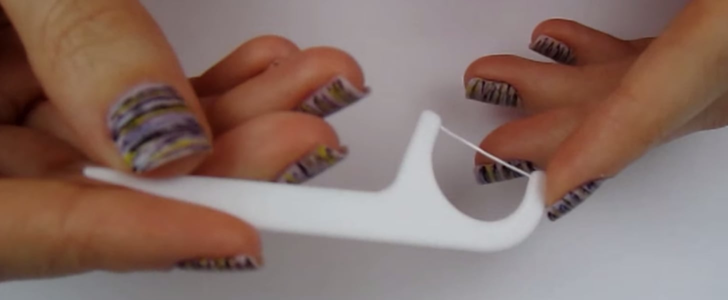 Dental Floss Nail Art Tutorial | Video | POPSUGAR Beauty