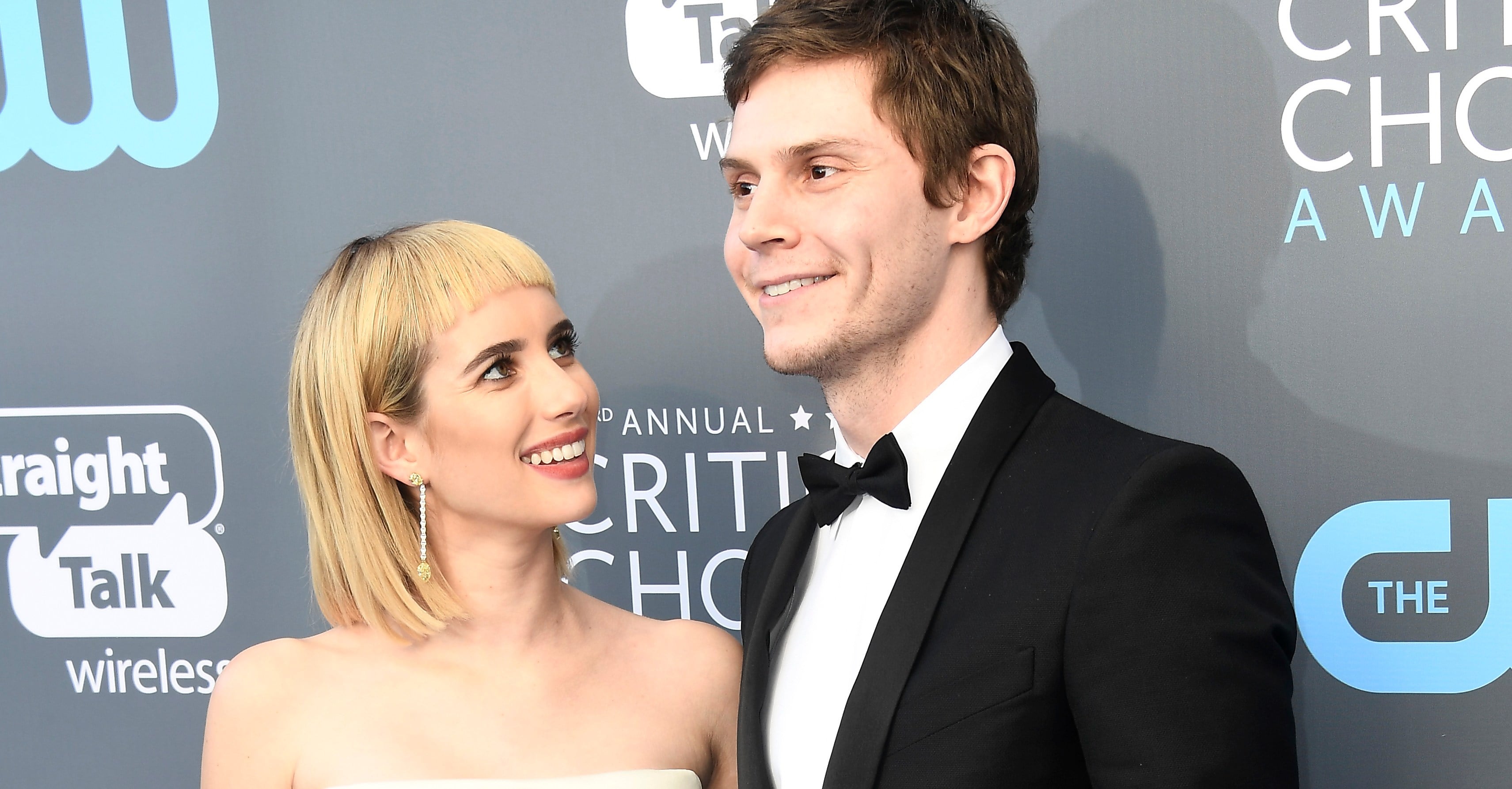 Evan Peters and Emma Roberts at 2018 Critics' Choice Awards | PS Celebrity