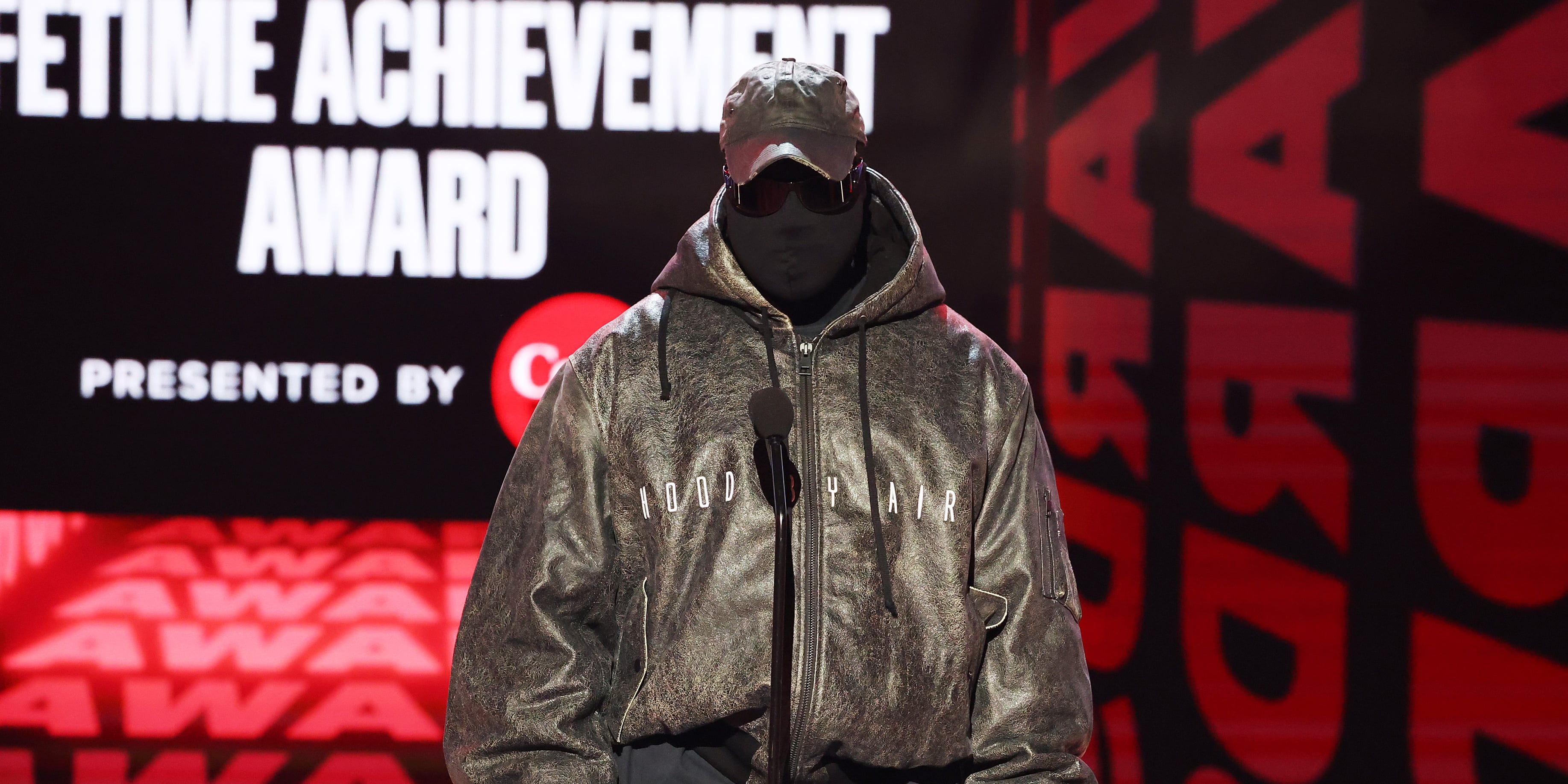 See Kanye West's Masked Outfit at the 2022 BET Awards | POPSUGAR Fashion