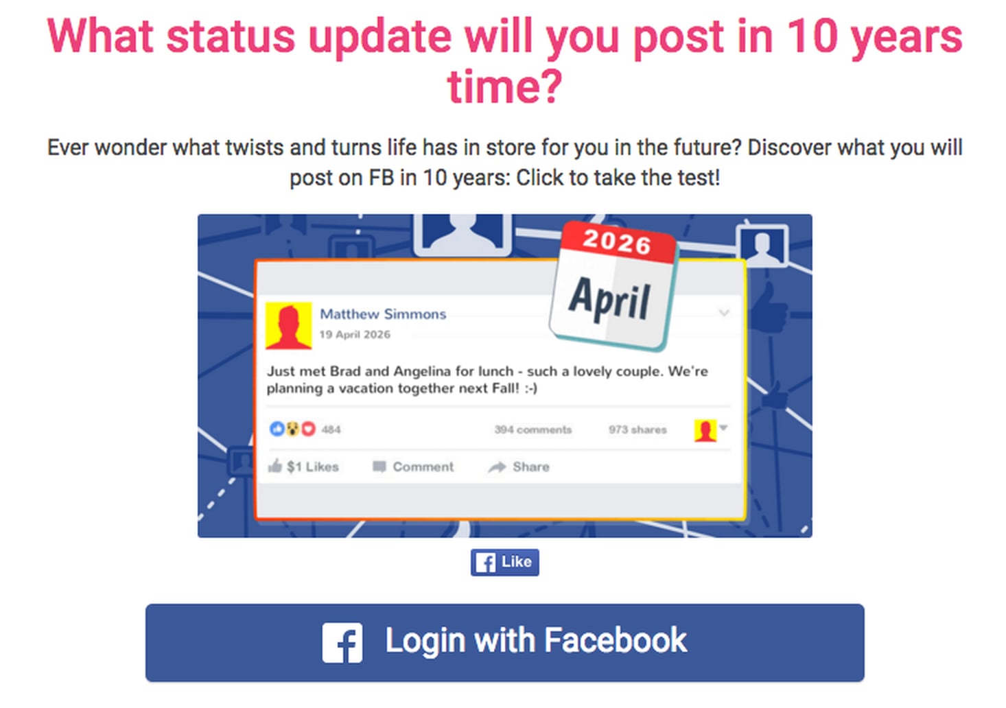 What Will Your Facebook Status Be in 10 Years Website | PS Tech