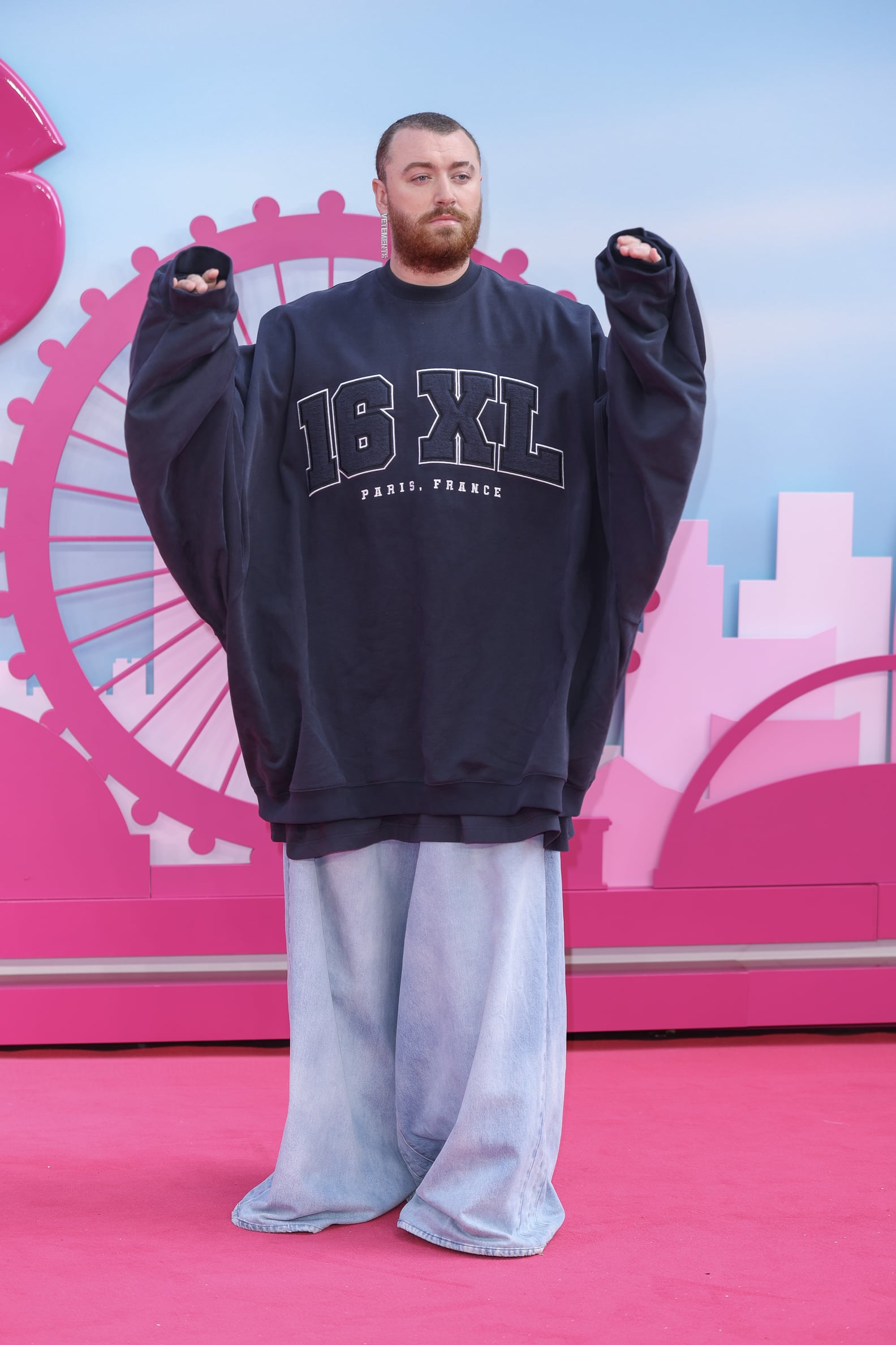 Sam Smith's Oversize Vetements Outfit at the Barbie Premiere | PS Fashion
