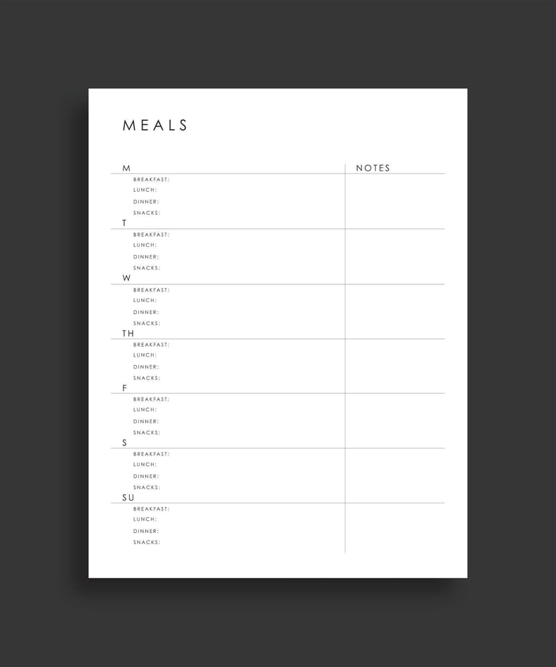 Printable Meal-Planning Sheets | PS Fitness