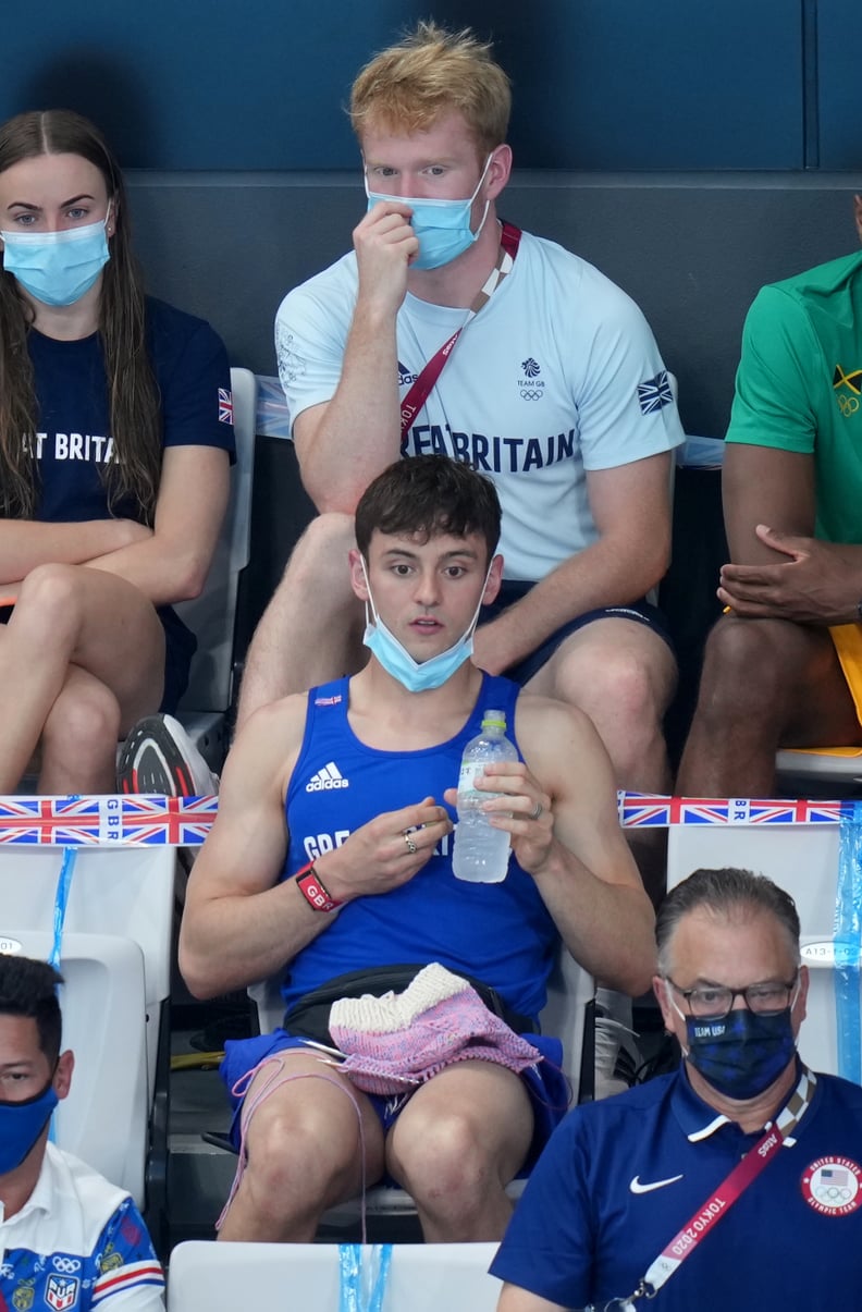 Tom Daley Seen Knitting in Stands at Tokyo Olympics | Photos | PS Fitness