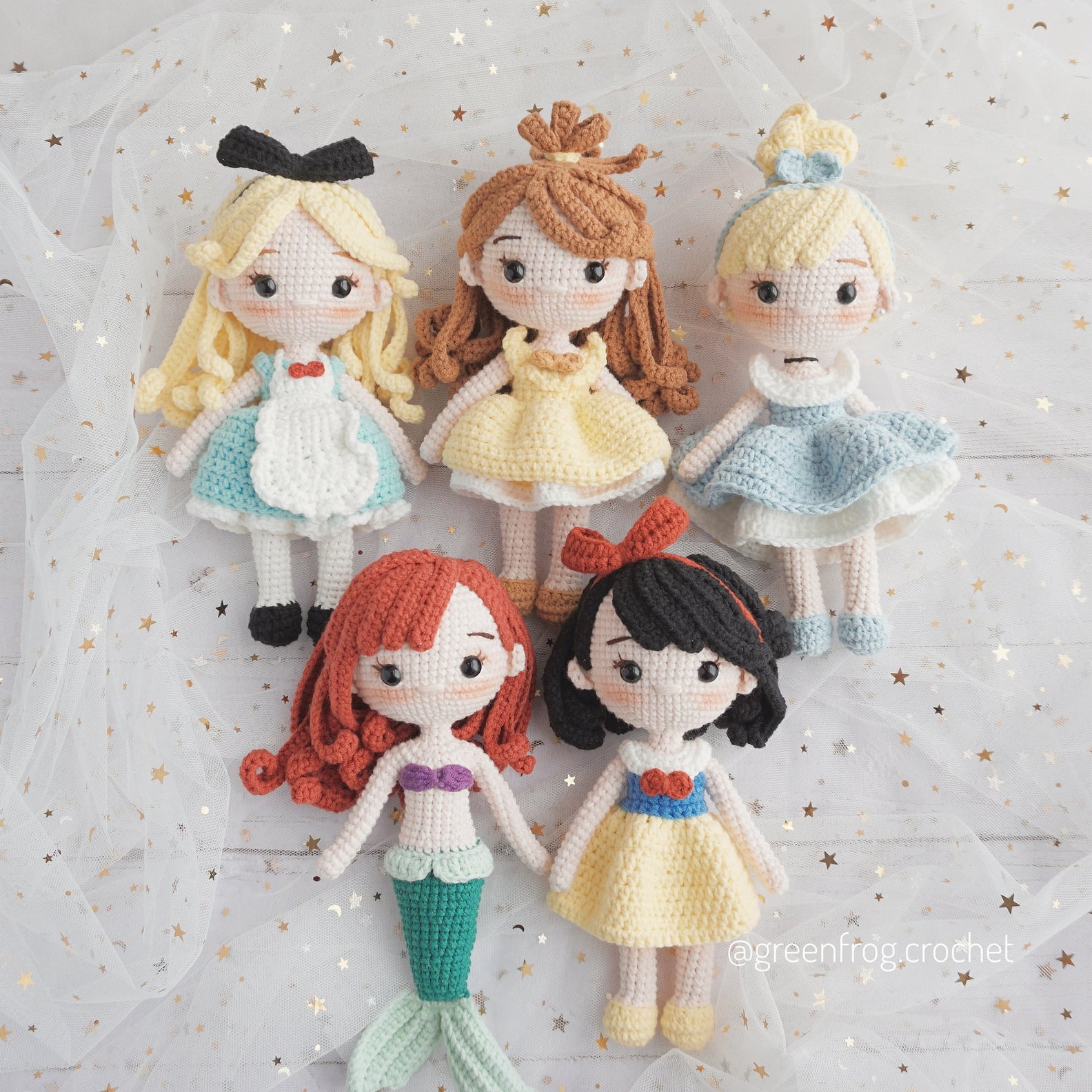 Shop Disney Princess Crocheted Doll Patterns on Etsy | PS Family