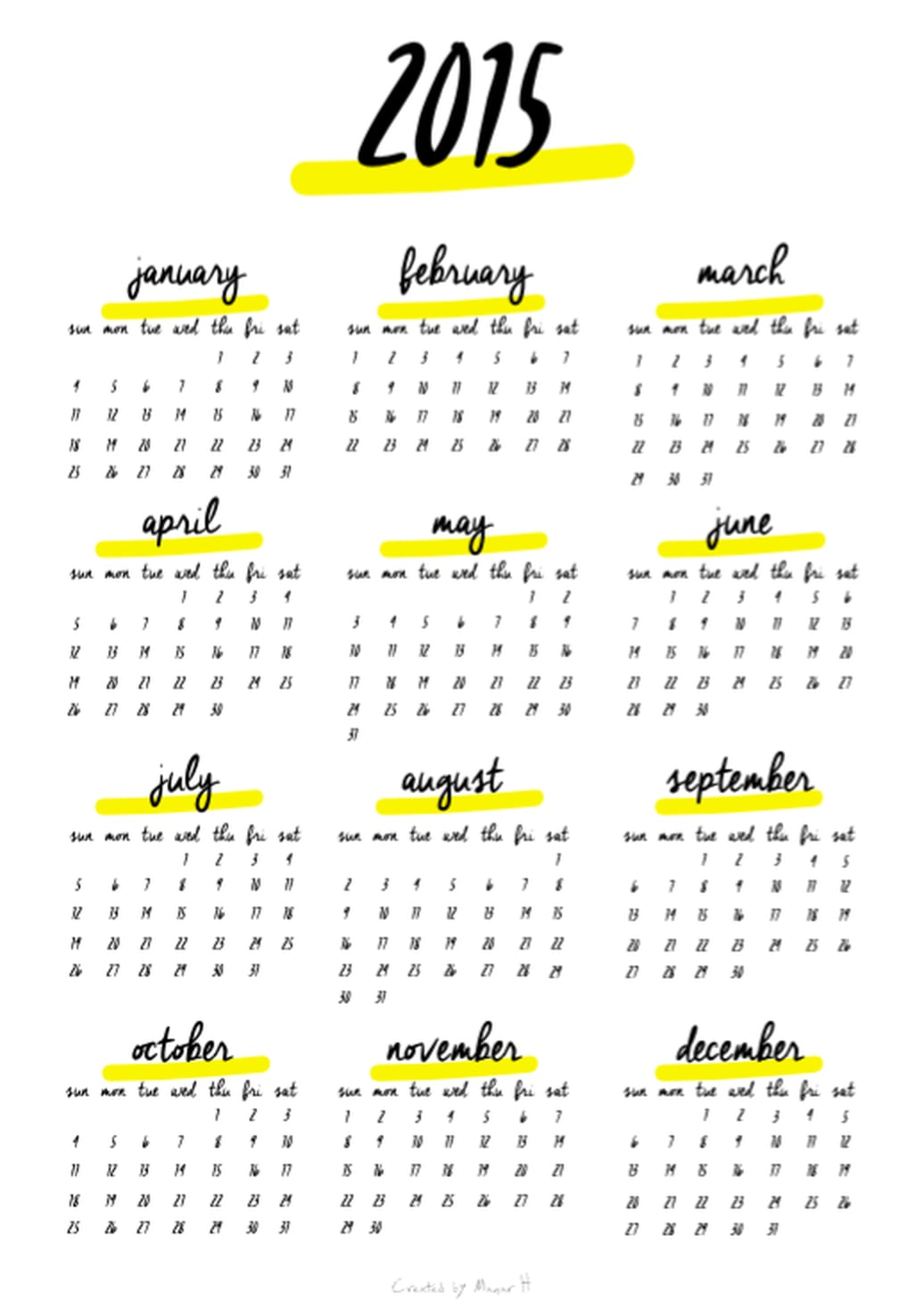 Free Printable 2015 Calendar | PS Smart Living