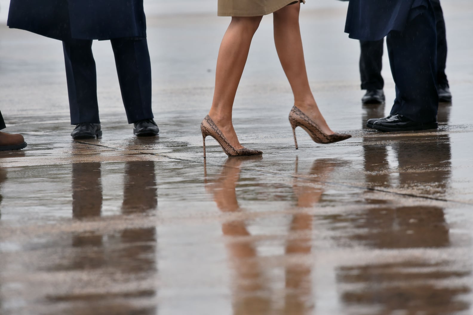 Melania Trump Snakeskin Heels For Visit to Texas | PS Fashion
