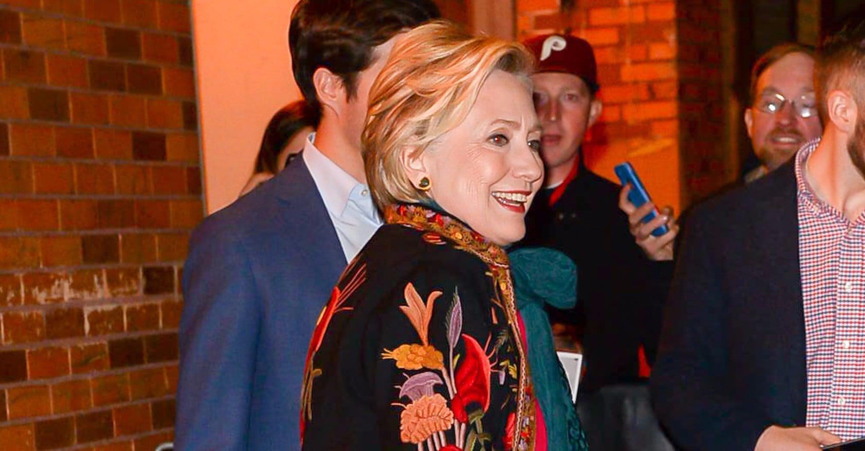 Hillary Clinton Wearing Embroidered Floral Coat | PS Fashion