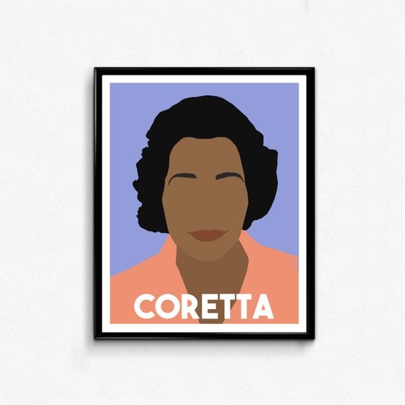 Coretta Scott King Feminist Poster | Famous Women in History Gifts ...