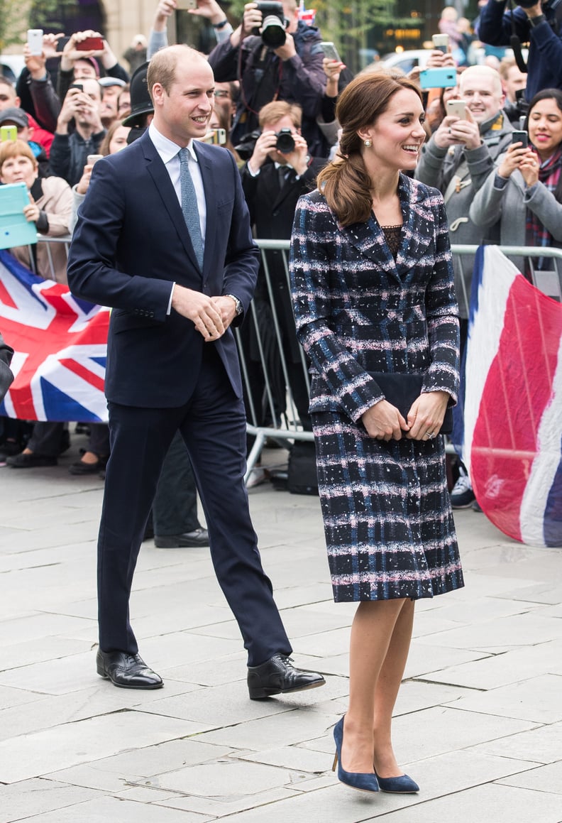 Kate Middleton's Plaid Erdem Coat in Manchester October 2016 | POPSUGAR ...