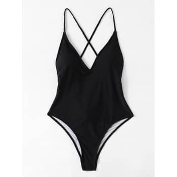 Miley Cyrus's Black Swimsuit With Logo Straps at the Beach | PS UK Fashion