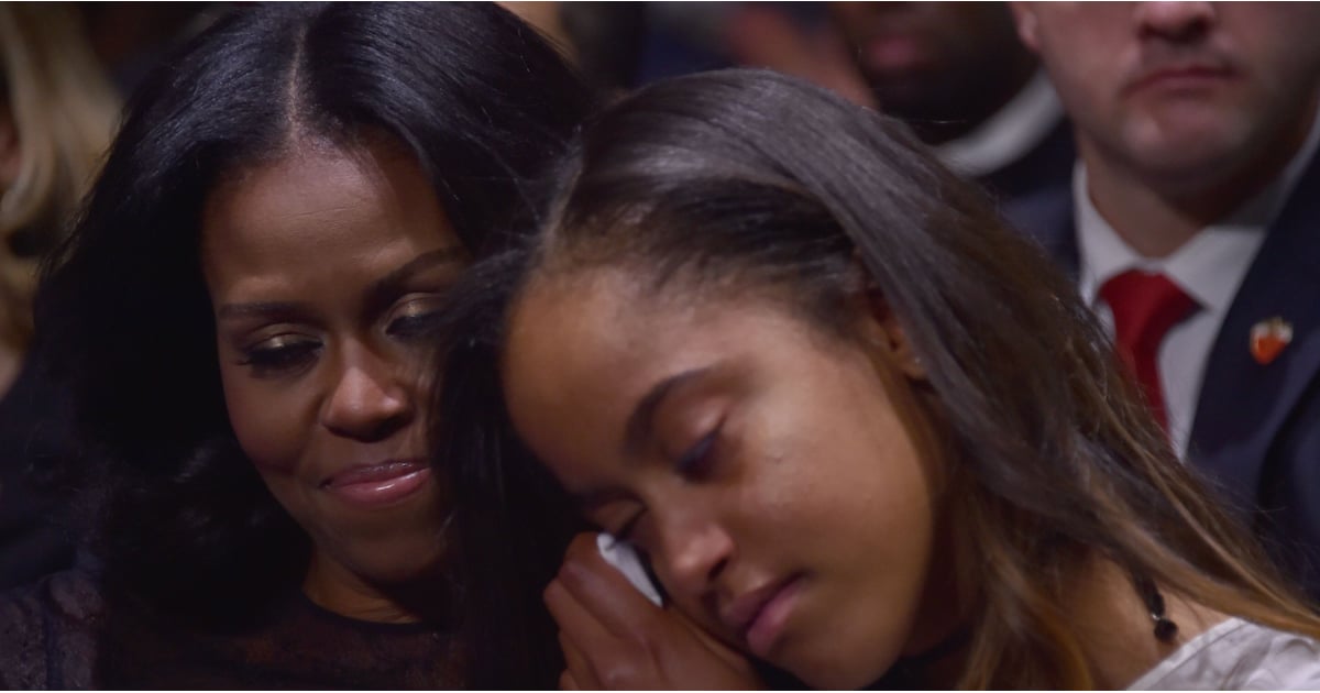 Michelle and Malia Obama Crying at Farewell Speech 2017 | POPSUGAR ...