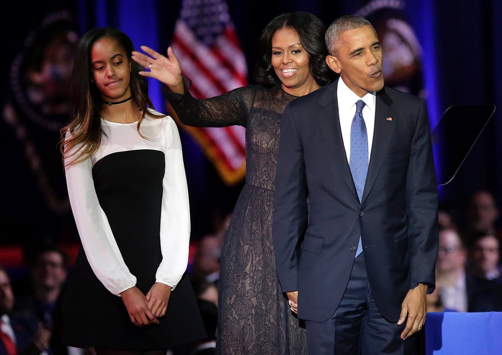 Michelle Obama Wearing Jason Wu Navy Dress | POPSUGAR Fashion