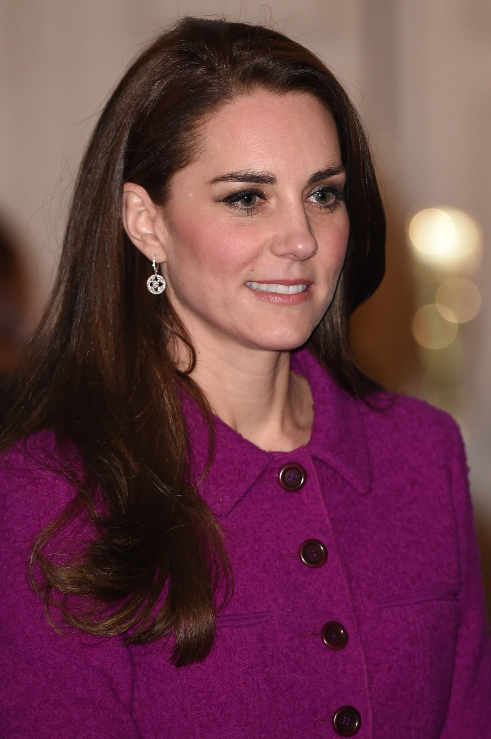 Kate Middleton Wearing Purple Oscar de la Renta Feb. 2017 | PS Fashion