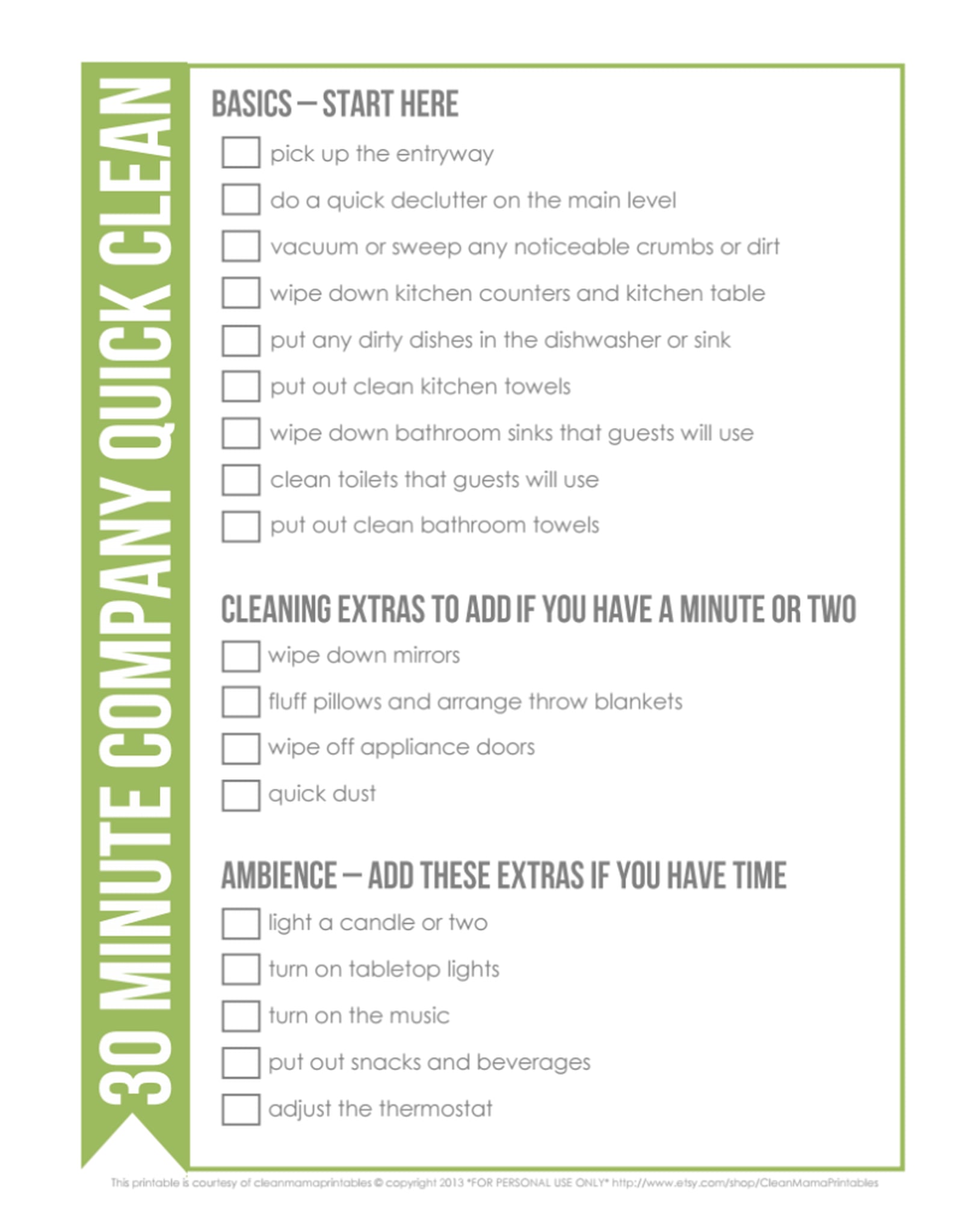 Free Cleaning Printables | PS Smart Living