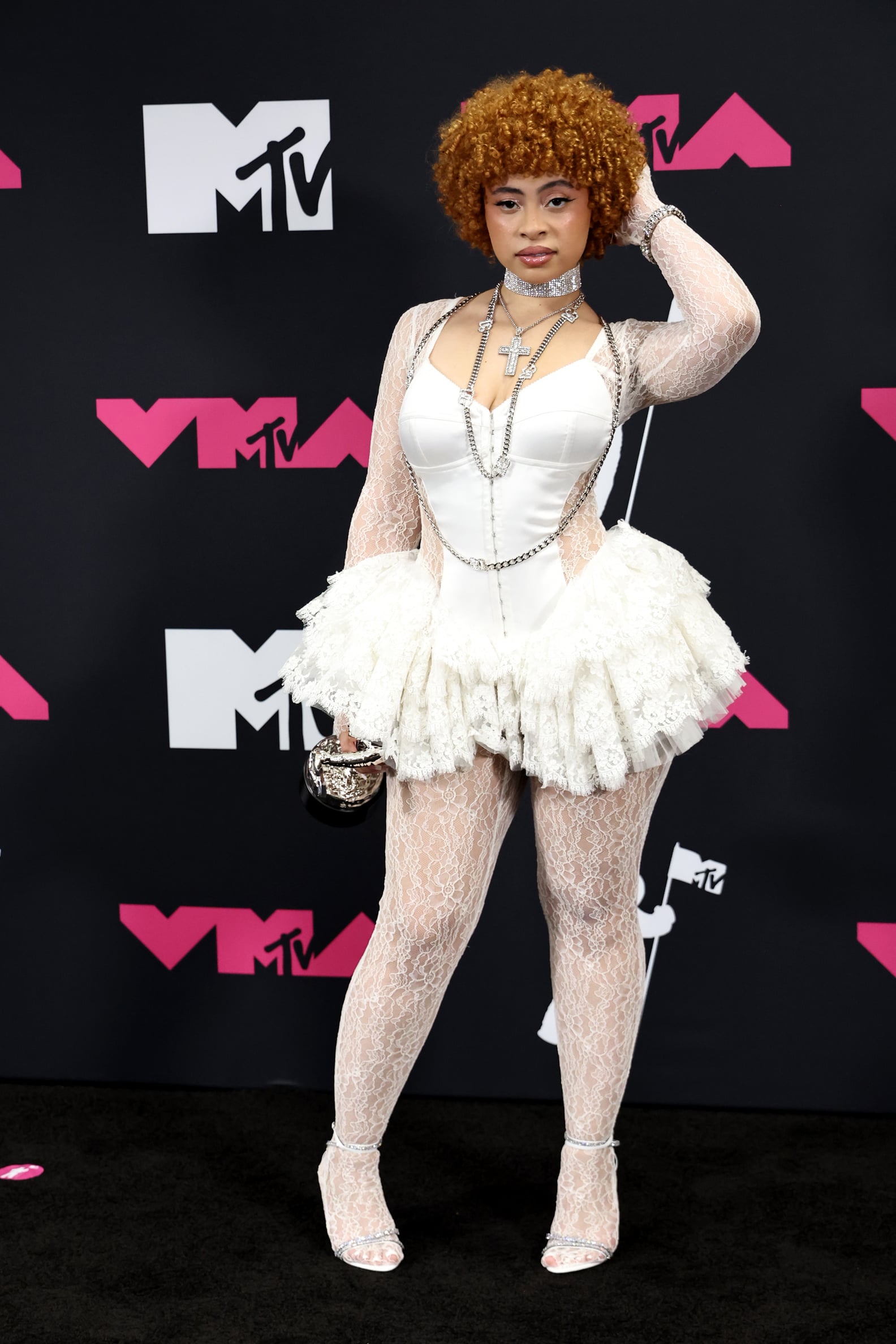Ice Spice's Lacy Cutout Dress at the 2023 MTV VMAs | PS Fashion