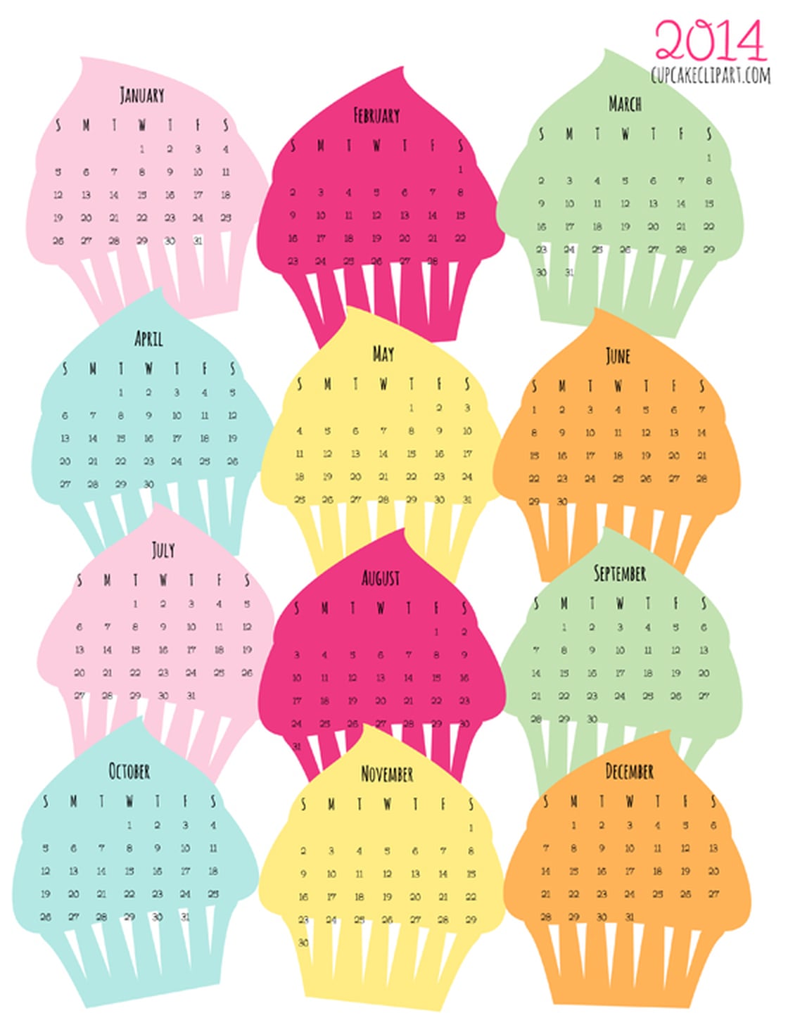 Free Printable 2014 Calendar | PS Smart Living