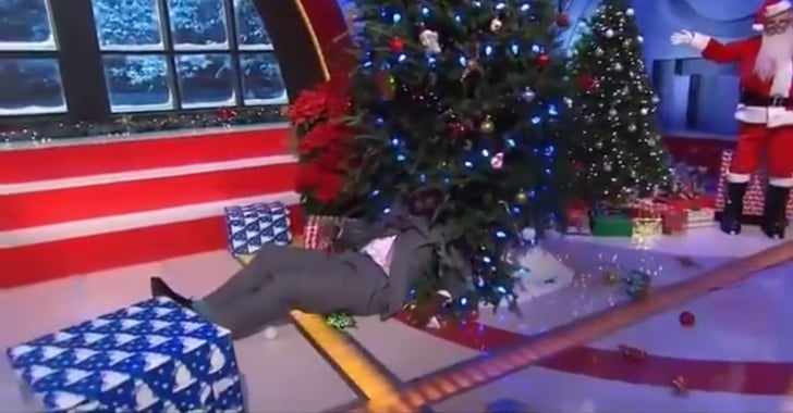 Shaq Getting Shoved Into a Christmas Tree | Video | POPSUGAR Celebrity
