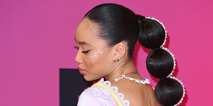 Griff's Pearl Bubble Braid and Makeup at 2021 MTV EMAs | POPSUGAR Beauty