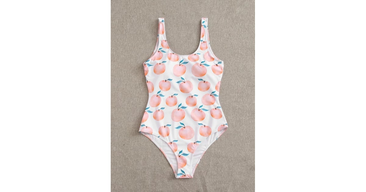 Shein Apple Print One Piece Swimsuit Retro Swimsuits In Harry Styles
