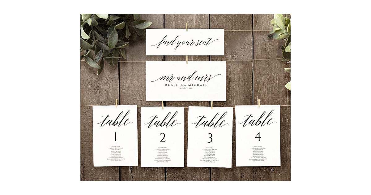 4x6 Wedding Seating Chart Template | Unconventional Seating Charts From ...