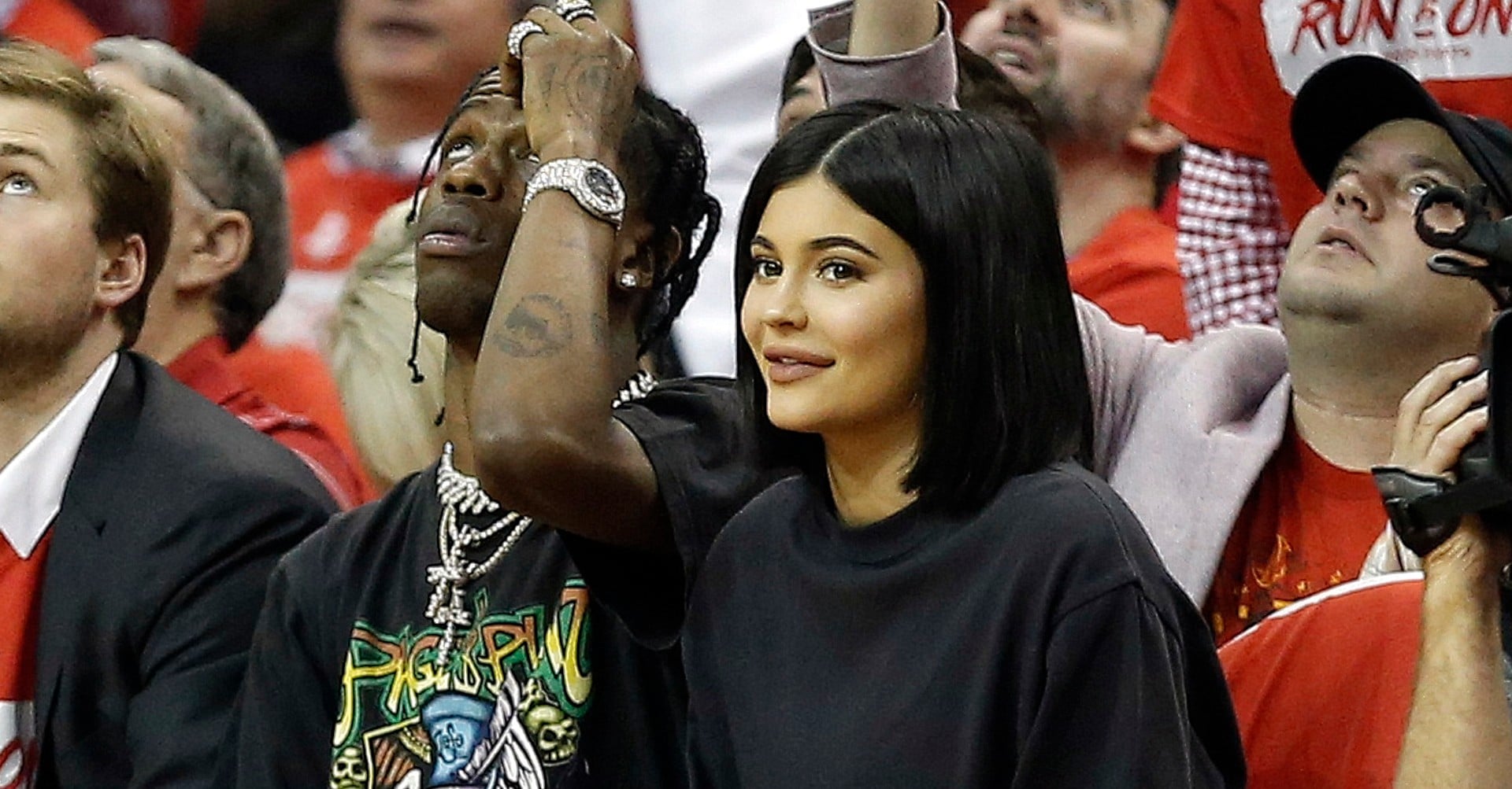 Kylie Jenner in Heels and Sweatpants at a Basketball Game | PS Fashion