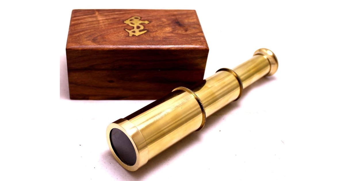 Captains 6" Brass Handheld Mini Telescope With Wooden Box | Secret ...