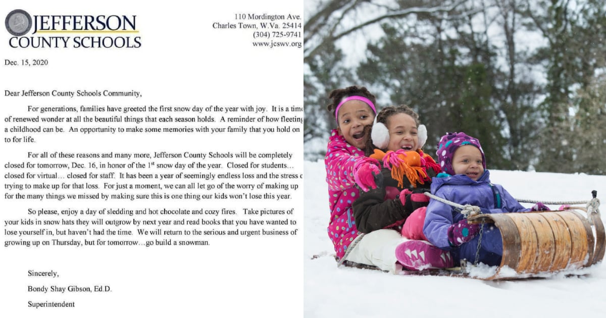 School District's Snow Day Letter Sent to Families | PS Family
