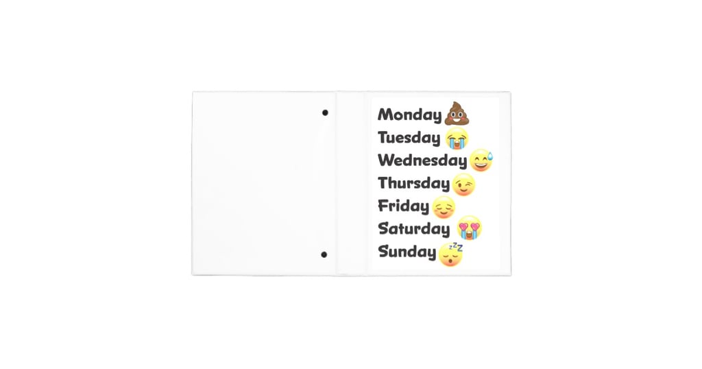 Days of the Week Emoji Binder | Emoji Back to School Supplies and ...