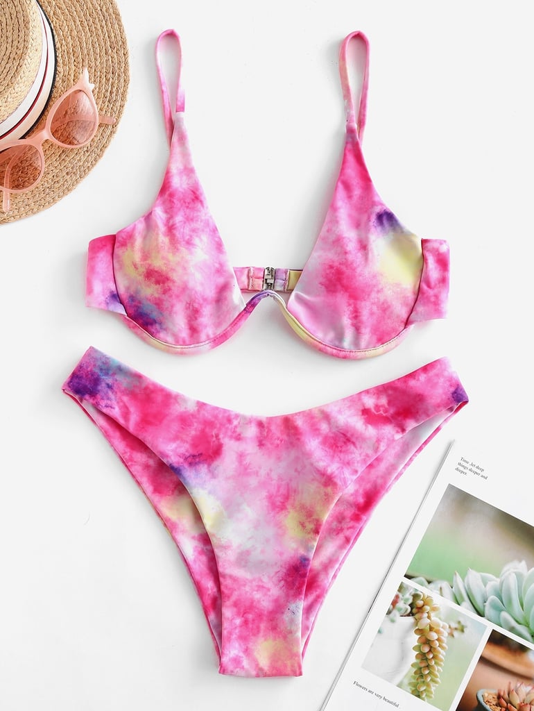 Zaful Underwire Tie Dye Bikini Swimsuit Kendall Jenners Pink Bikini