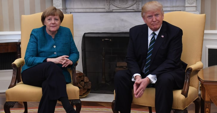Donald Trump Refuses to Shake Angela Merkel's Hand | POPSUGAR News