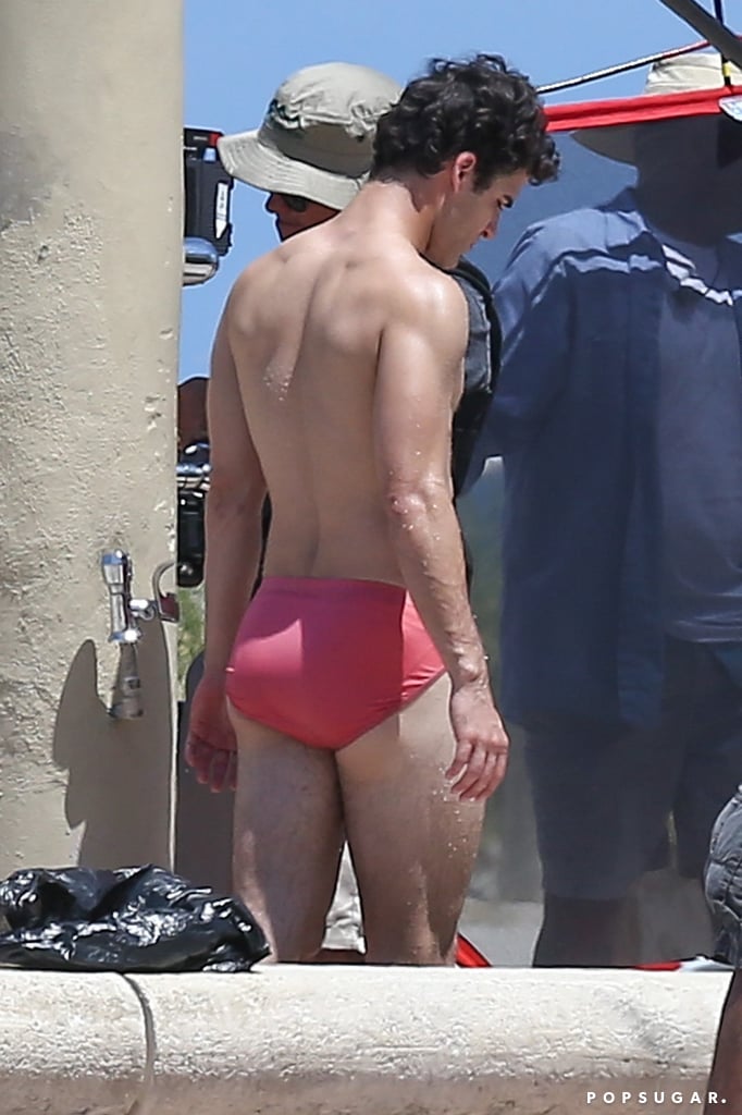 Darren Criss Filming American Crime Story in a Speedo | POPSUGAR Celebrity