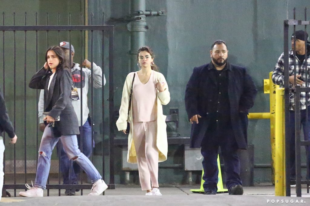 Selena Gomez Pink Ribbed Set | POPSUGAR Fashion