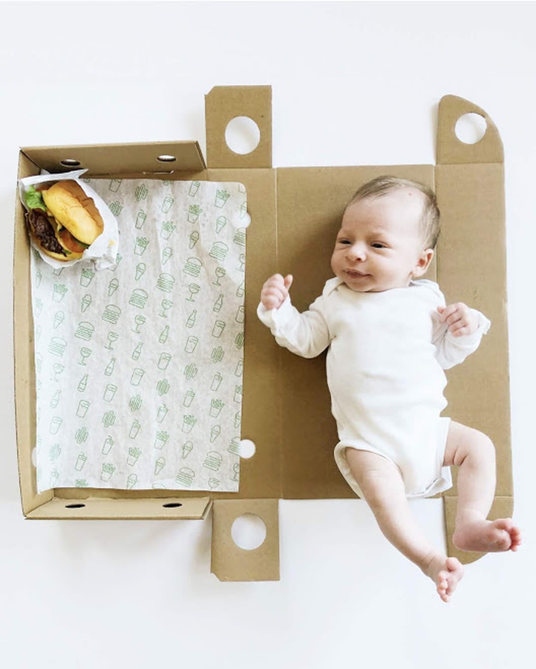 Baby in Atlanta Does Burger Monthly Milestone Photos | PS Family