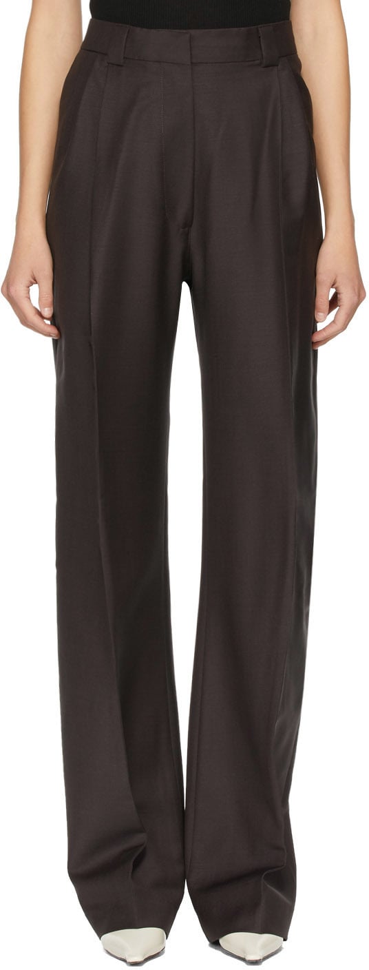 Eftychia Brown Basic Centre Seam Trousers | How to Wear 