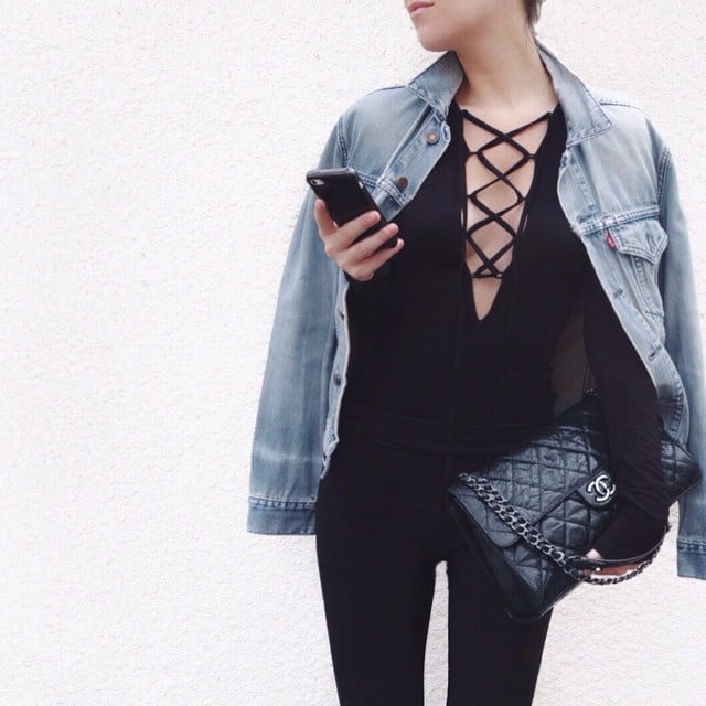 Lace-Up Bodysuit Trend | POPSUGAR Fashion